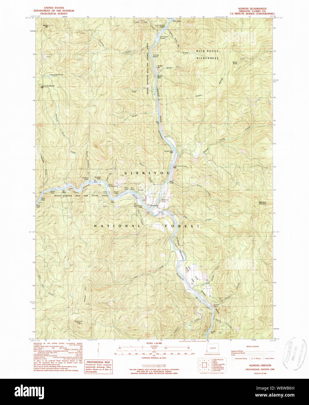 Map of agness oregon hi-res stock photography and images - Alamy