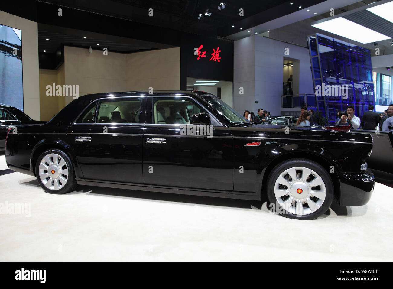 A Hongqi (Red Flag) L5 of FAW is seen on display during the 13th ...