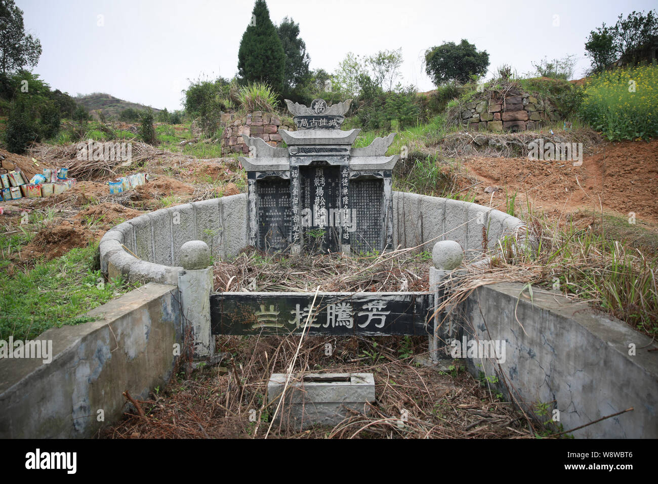 The tomb of the barmaster of the realgar mine and his wife is pictured ...