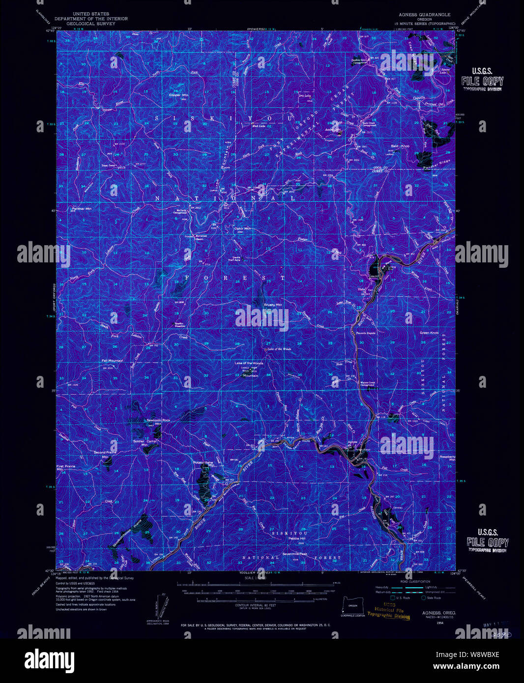 Map of agness oregon hi-res stock photography and images - Alamy