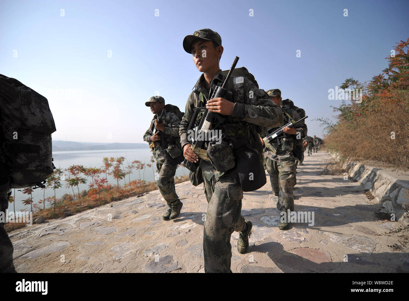 --FILE--Armed Chinese students of the Anti-Chemical Command and ...
