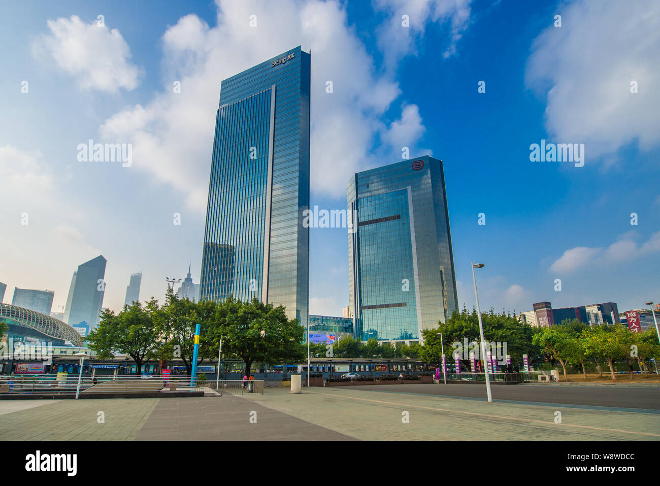 View of skyscrapers and high-rise buildings in Tianhe district ...