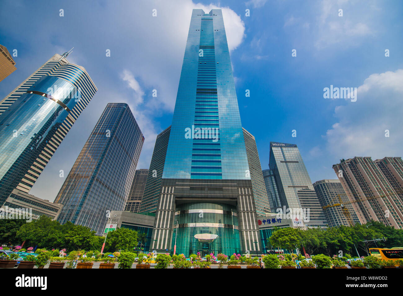 View of skyscrapers and high-rise buildings in Tianhe district ...