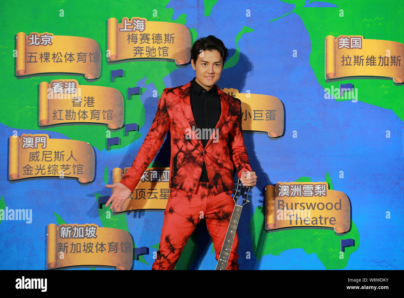 Taiwanese singer Kenji Wu poses during a press conference for joining ...