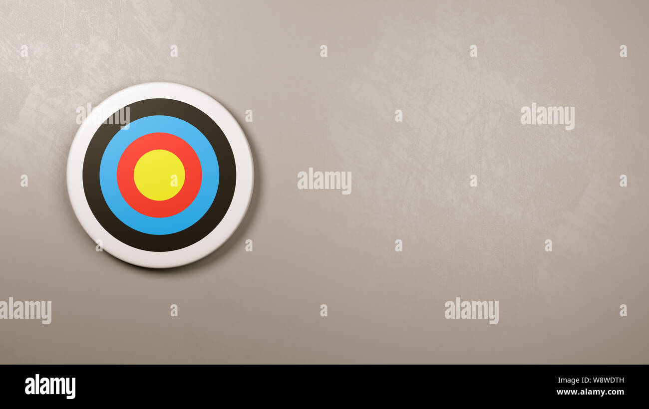 Colorful Arrow Target Against a Gray Wall with Copy Space 3D ...