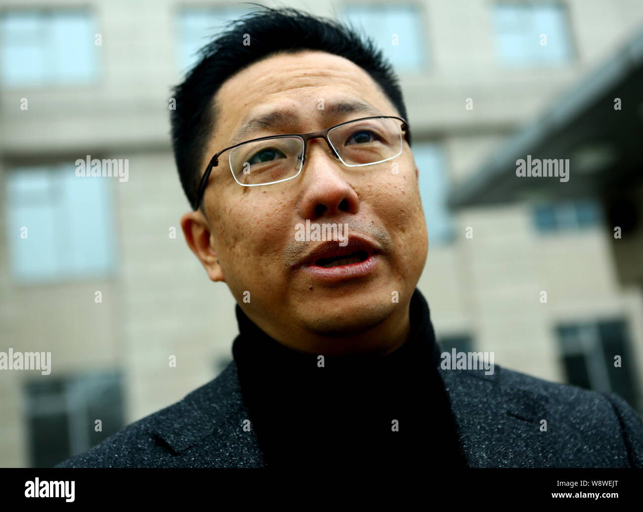 --FILE--Li Yang, founder of Crazy English, is interviewed as he leaves ...