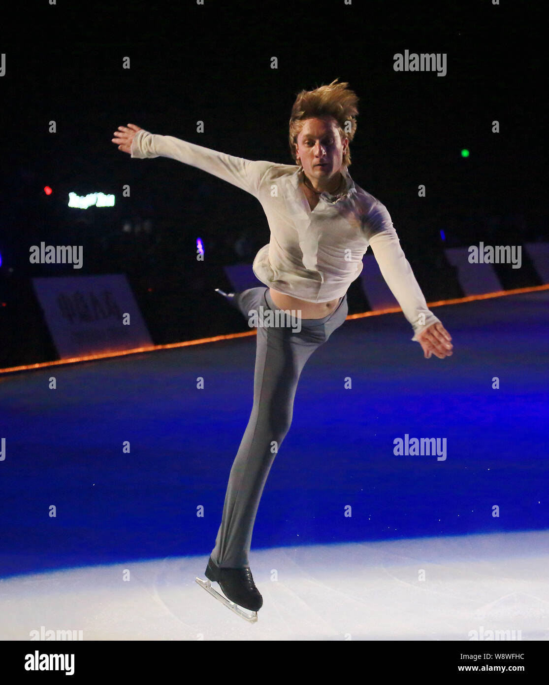 Russian figure skater Evgeni Viktorovich Plushenko performs during the ...