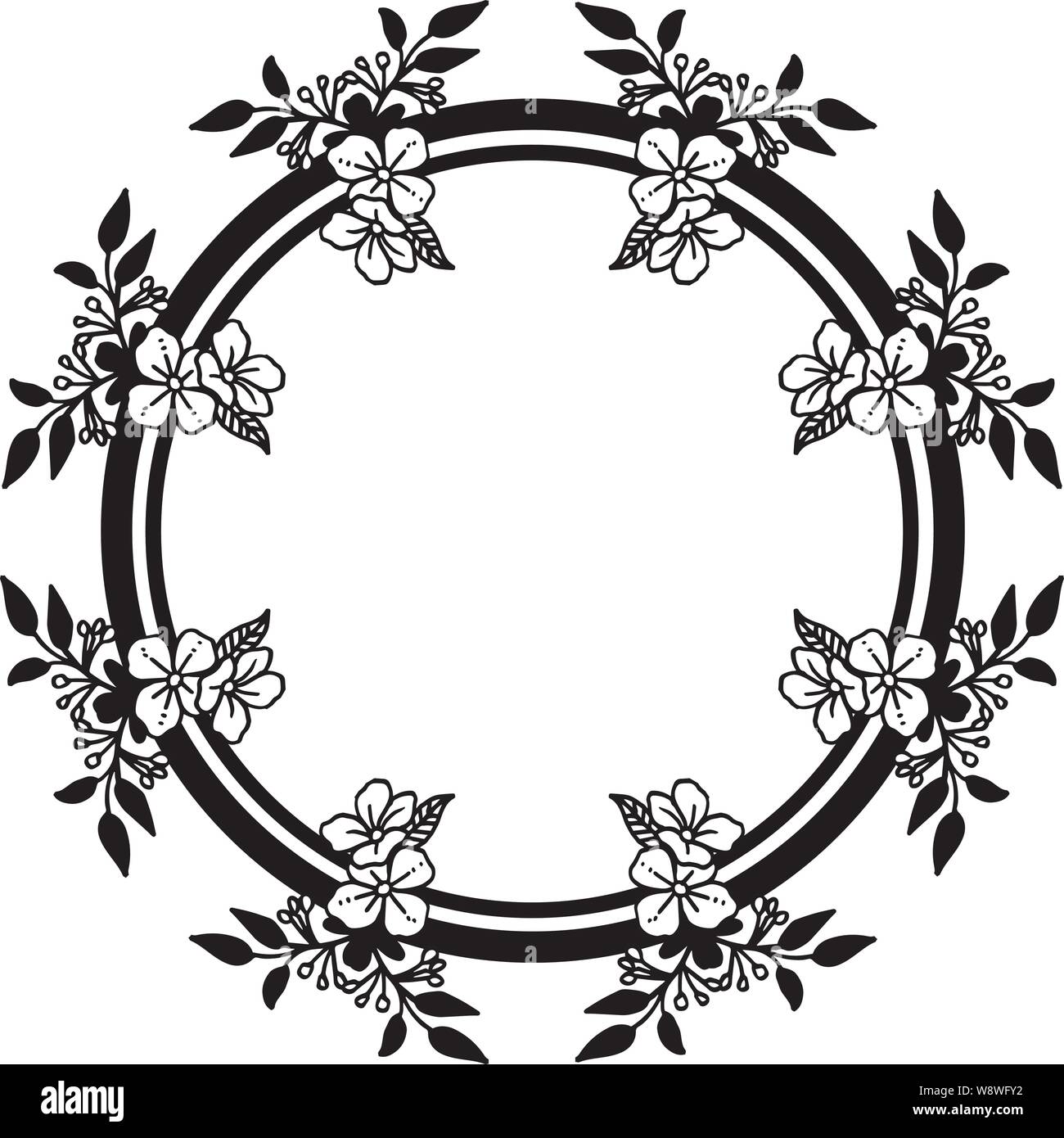 Beautiful leaves and flower frame, for design greeting card and invitation card. Vector ...