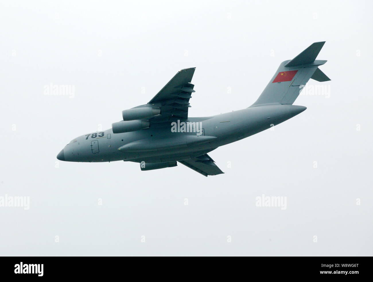 A Chinese-made Y-20 large military transport aircraft performs during a ...