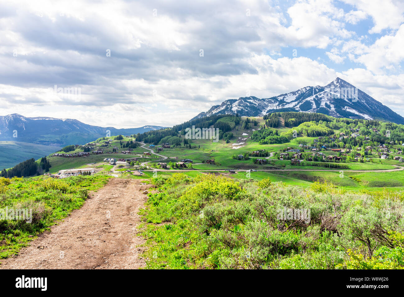 Crested Butte, Colorado Snodgrass hiking trail in summer with path ...