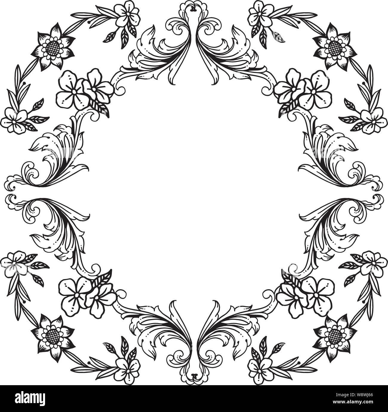 Beautiful template for invitation card, with pattern art of foliage and ...