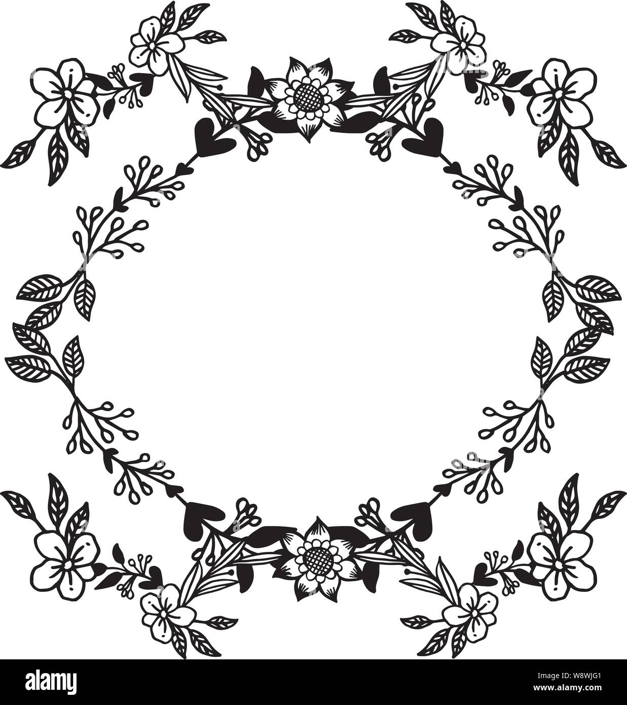 Design element floral frame isolated on white background. Vector ...