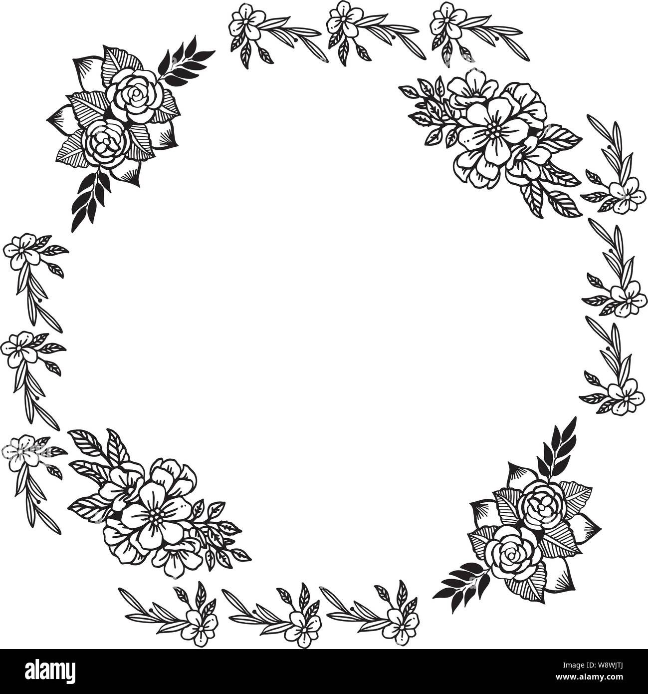 Design element floral frame isolated on white background. Vector ...