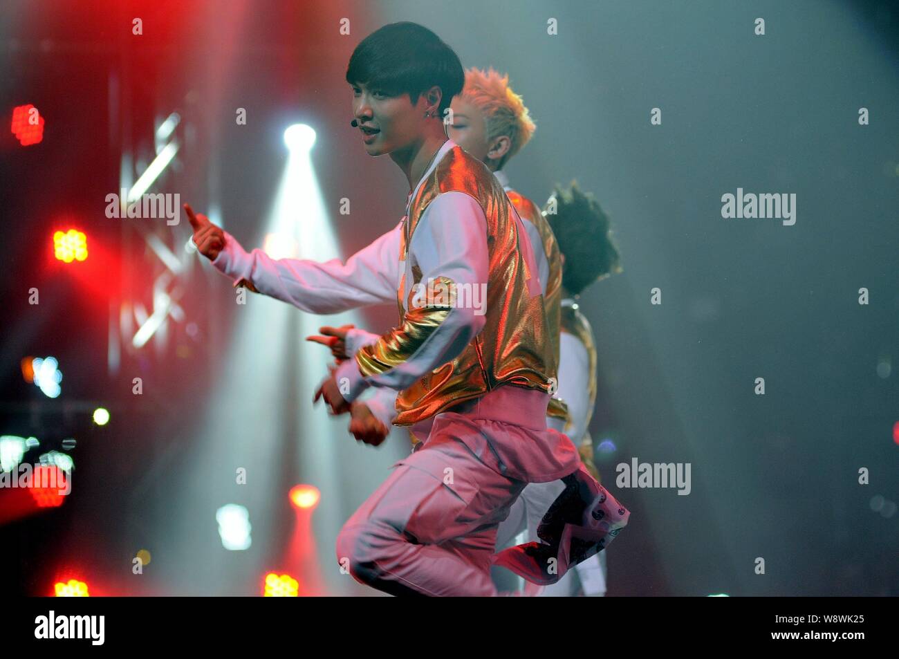South Korean-Chinese pop group EXO performs during a stars concert to ...