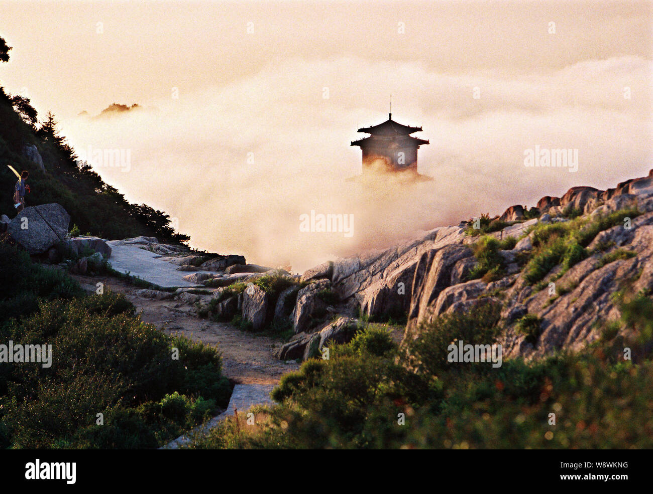 Landscape of Mount Tai or Taishan Mountain in TaiAn city, east Chinas ...