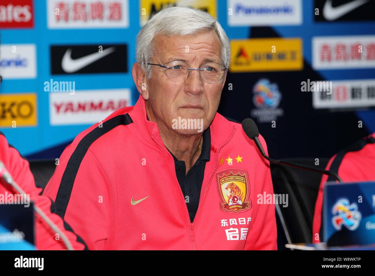 Italian soccer coach Marcello Lippi of Chinas Guangzhou Evergrande FC ...