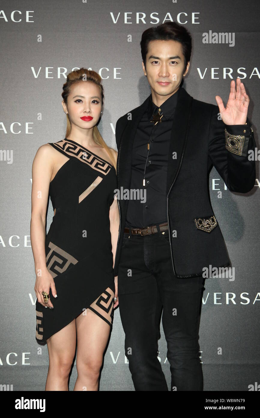 Taiwanese singer Jolin Tsai, left, and South Korean actor Song Seung ...