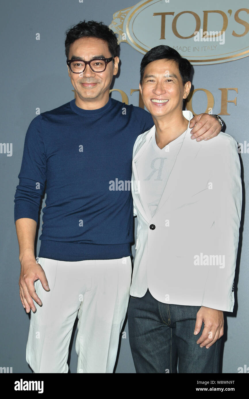 Hong Kong actor Sean Lau, left, and Hong Kong actor Nick Cheung pose ...