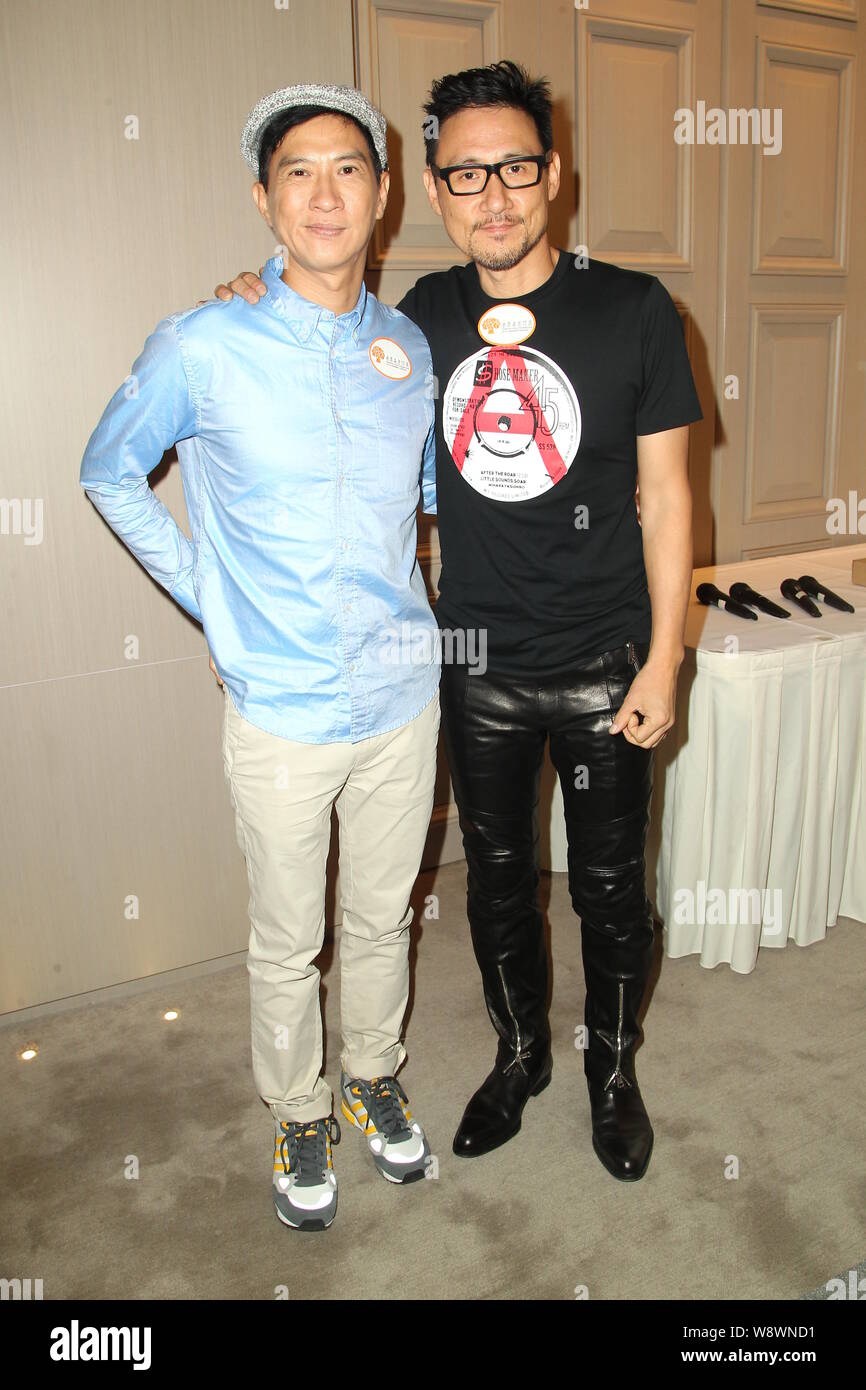 Hong Kong actor Nick Cheung, left, and Hong Kong singer Jacky Cheung ...