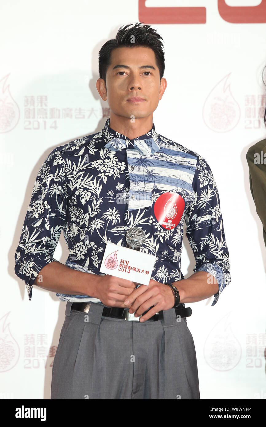 Hong Kong singer and actor Aaron Kwok Fu-shing poses during the presentation ceremony of the ...