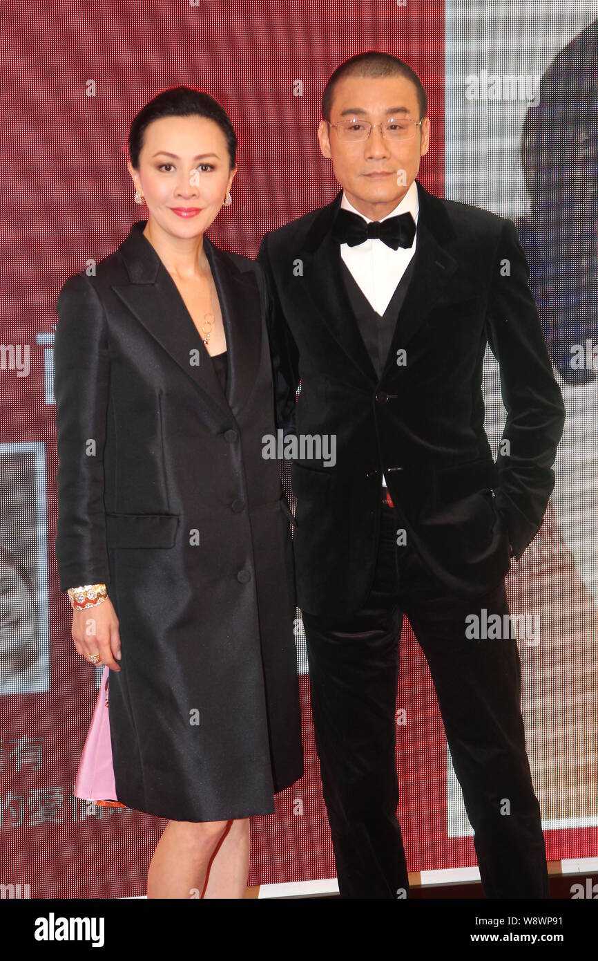 Hong Kong actor Tony Leung Ka-fai, right, and actress Carina Lau pose ...