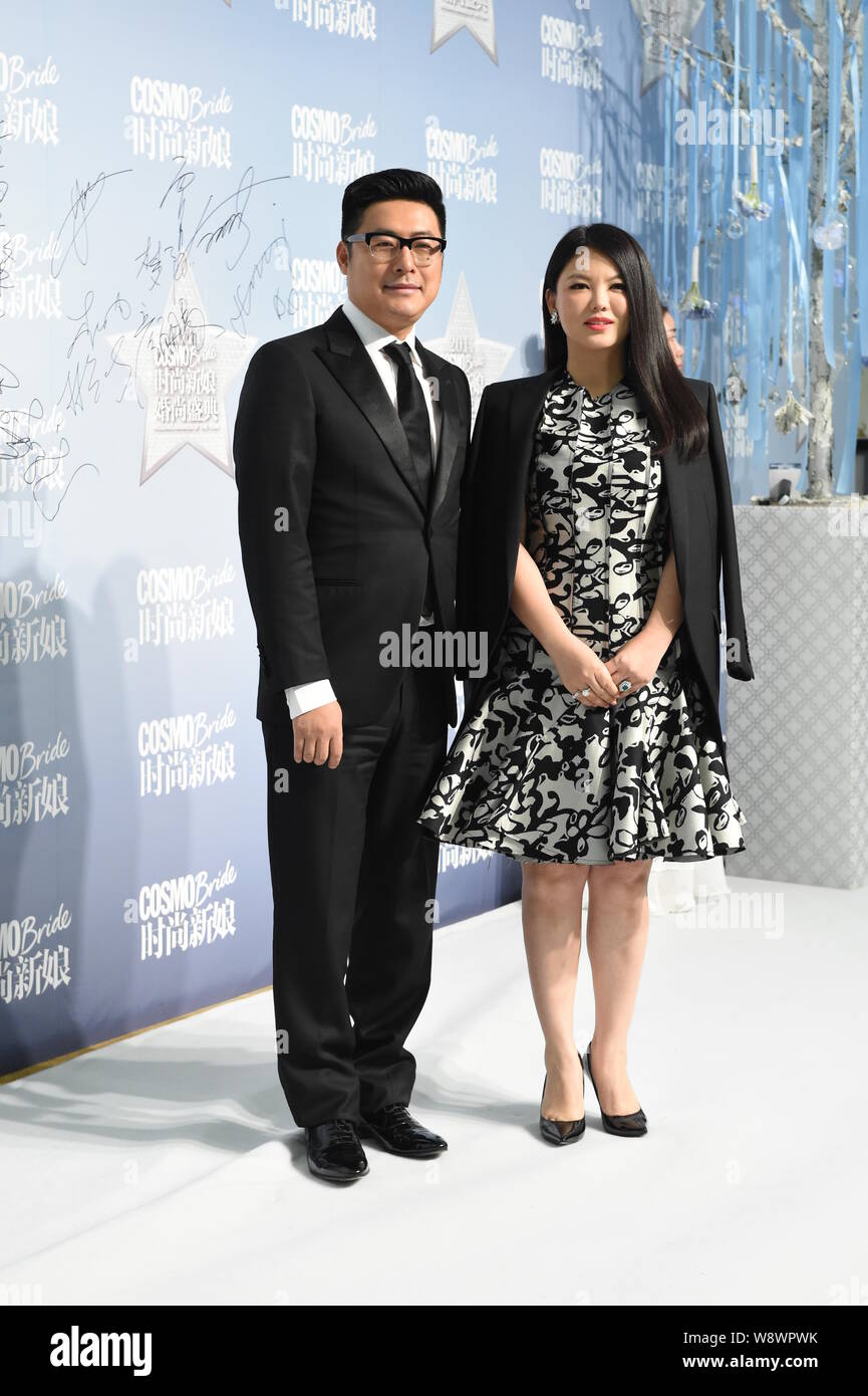 Chinese TV hostess Li Xiang, right, and her director husband Wang ...