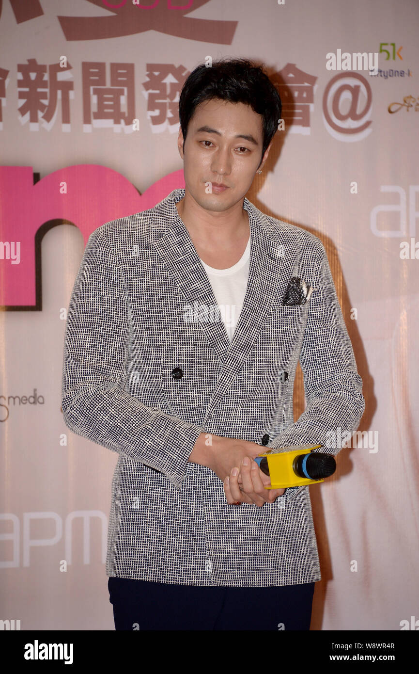 South Korean actor So Ji-Sub poses during a fan meeting in Hong Kong ...