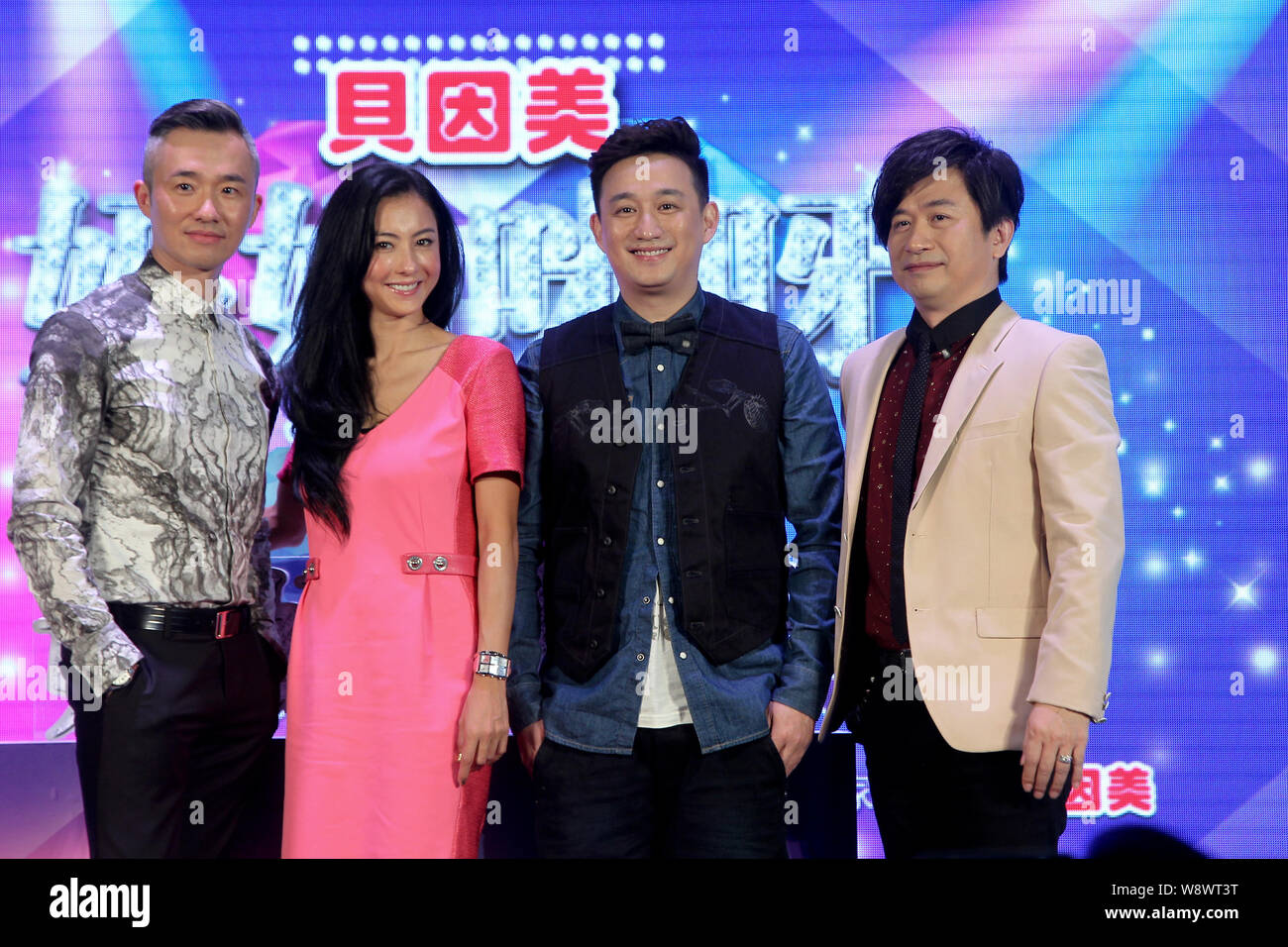 (From left) Chinese TV host Chen Lei, Hong Kong singer and actress ...