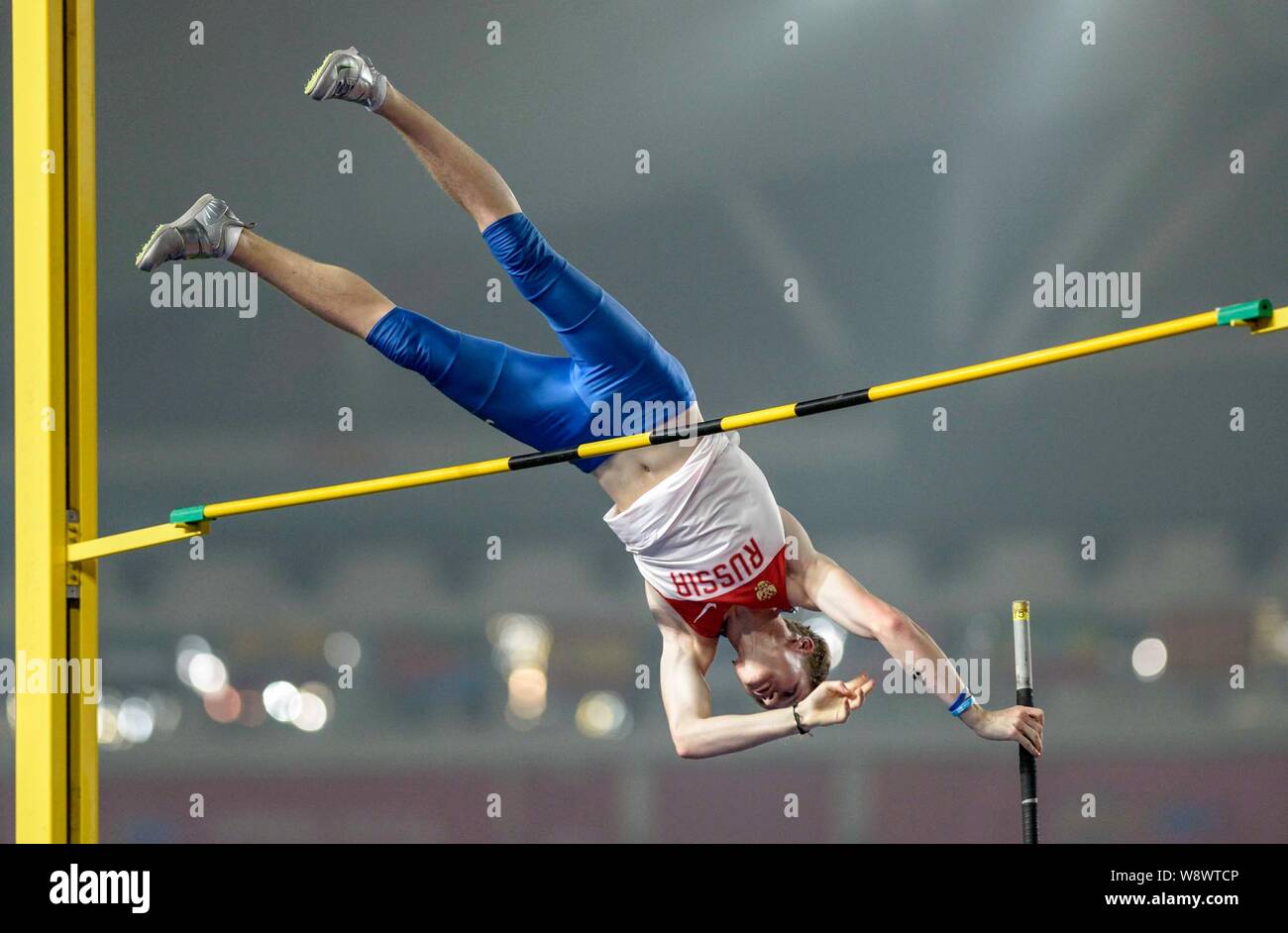 Vladimir Shcherbakov of Russia competes in the final of the men's pole ...