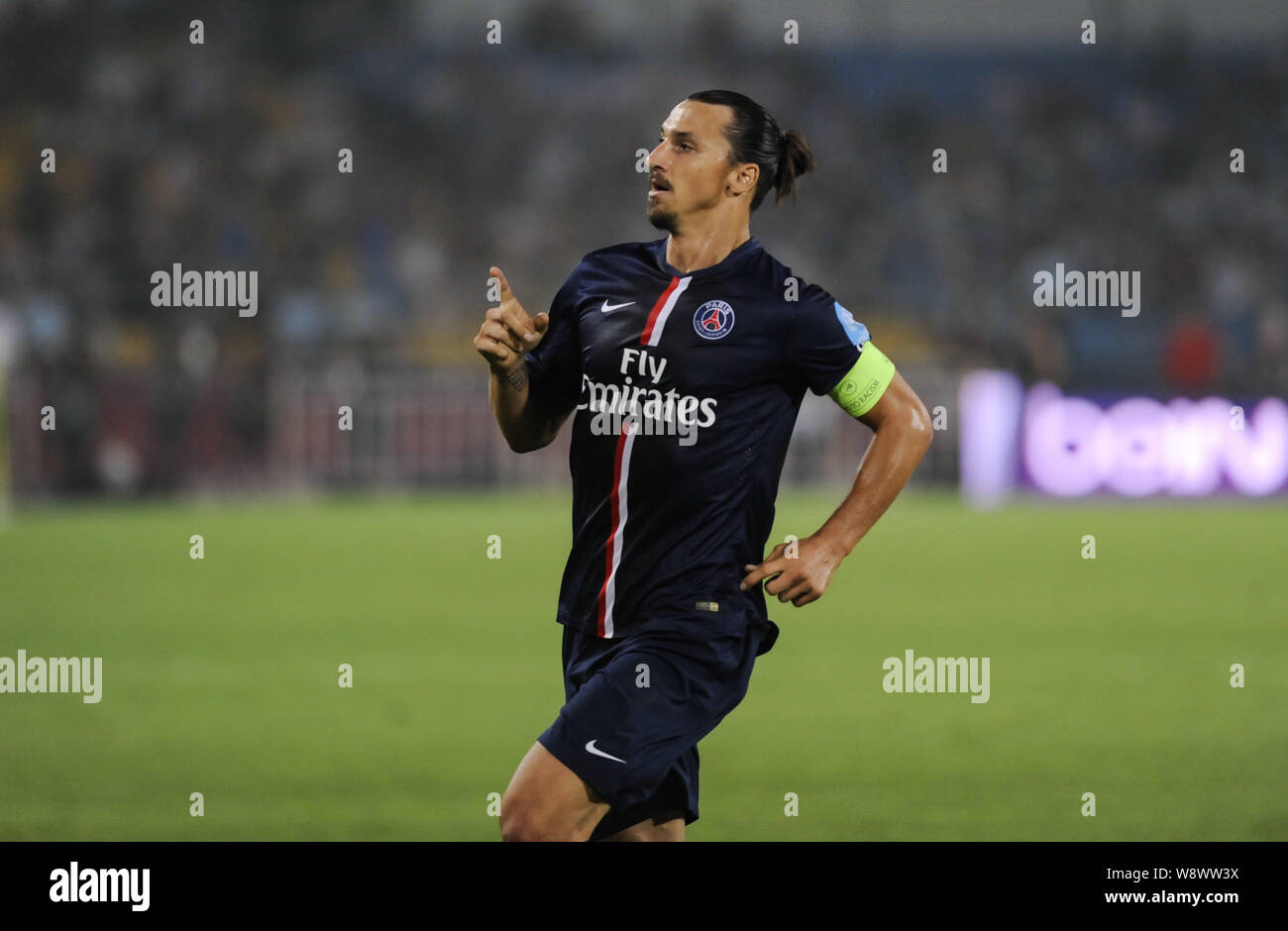 Zlatan Ibrahimovic of Paris Saint-Germain football club celebrates ...