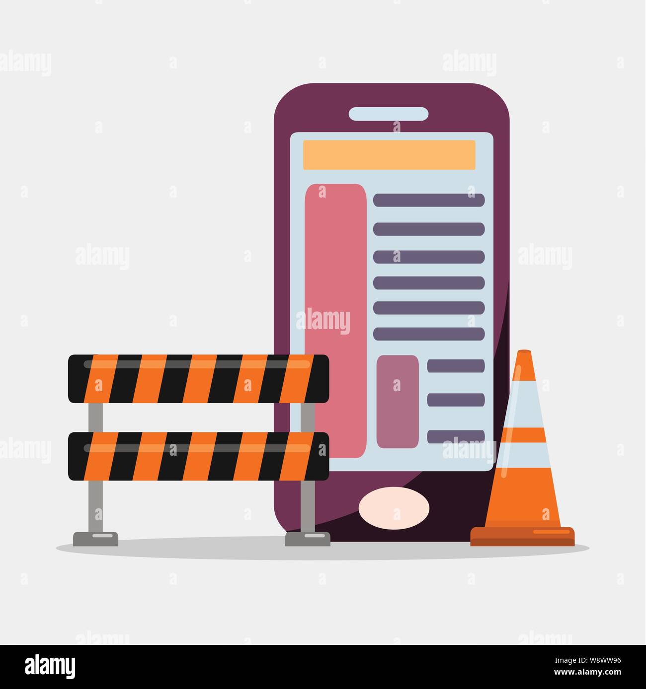 Mobile Application Development Concept Vector Illustration Symbol Stock