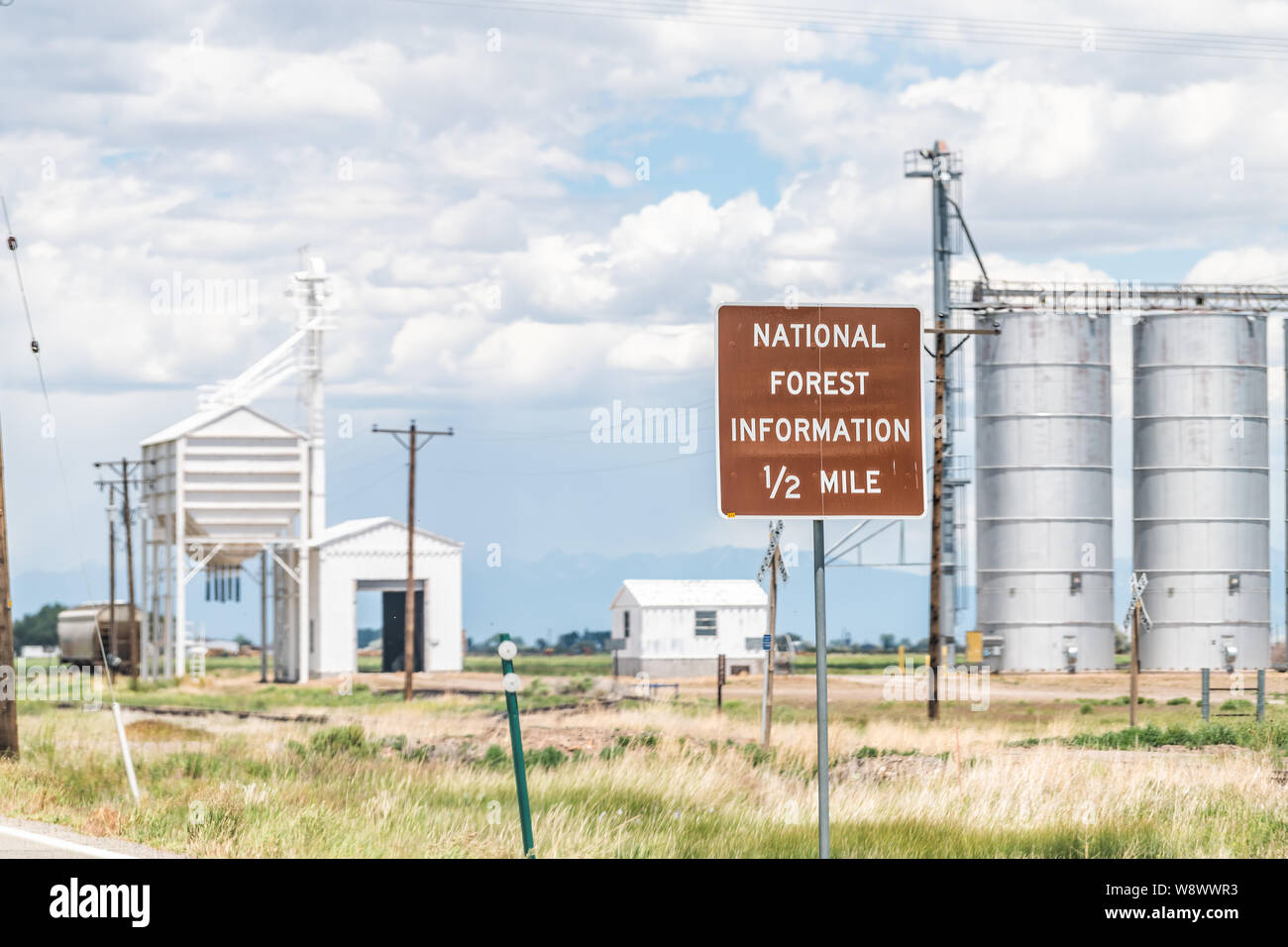 Romeo, USA - June 20, 2019: Highway 285 in Colorado with old vintage ...