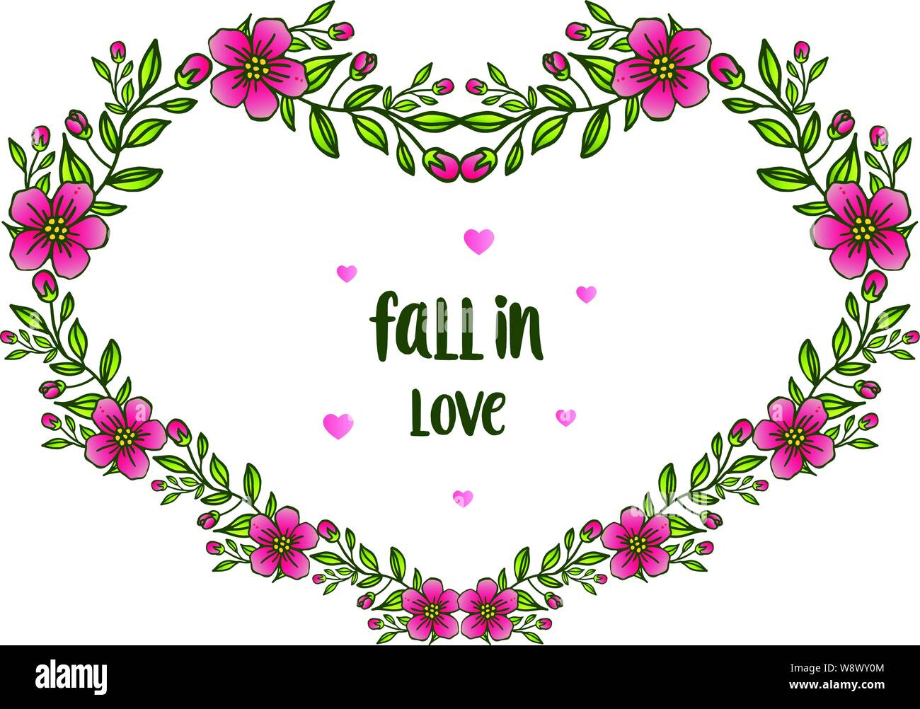 Ornate of unique flower frame, beautiful greeting card fall in love ...