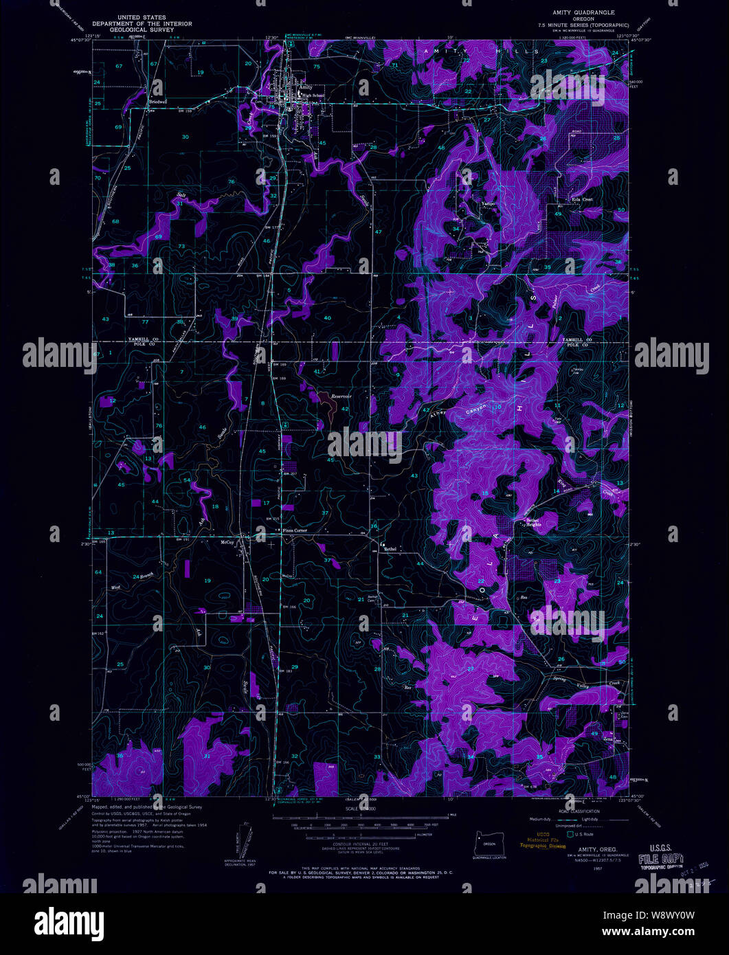 Map of amity oregon hi-res stock photography and images - Alamy