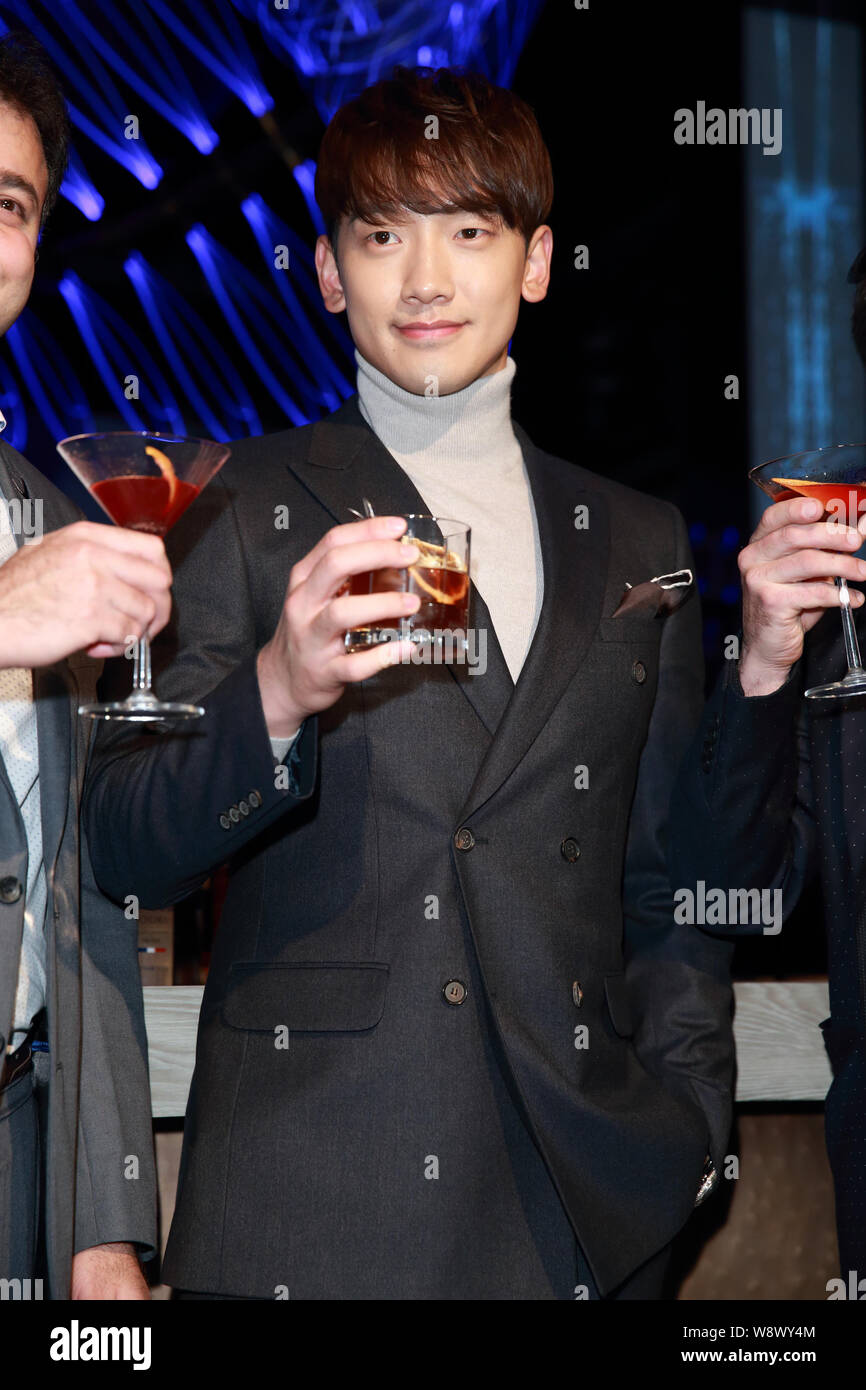 South Korean actor and singer Rain proposes a toast during the opening ...