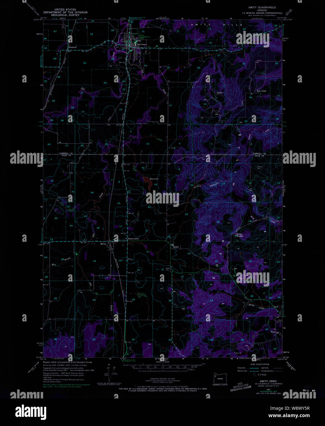 Amity oregon map hi-res stock photography and images - Alamy