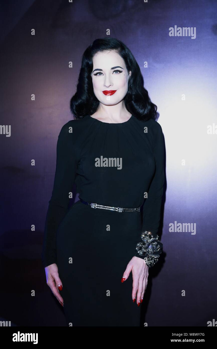 American burlesque dancer Dita Von Teese poses during the opening ...