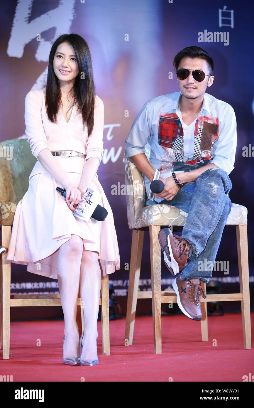 Hong Kong actor Nicholas Tse, right, and Chinese actress Gao Yuanyuan ...