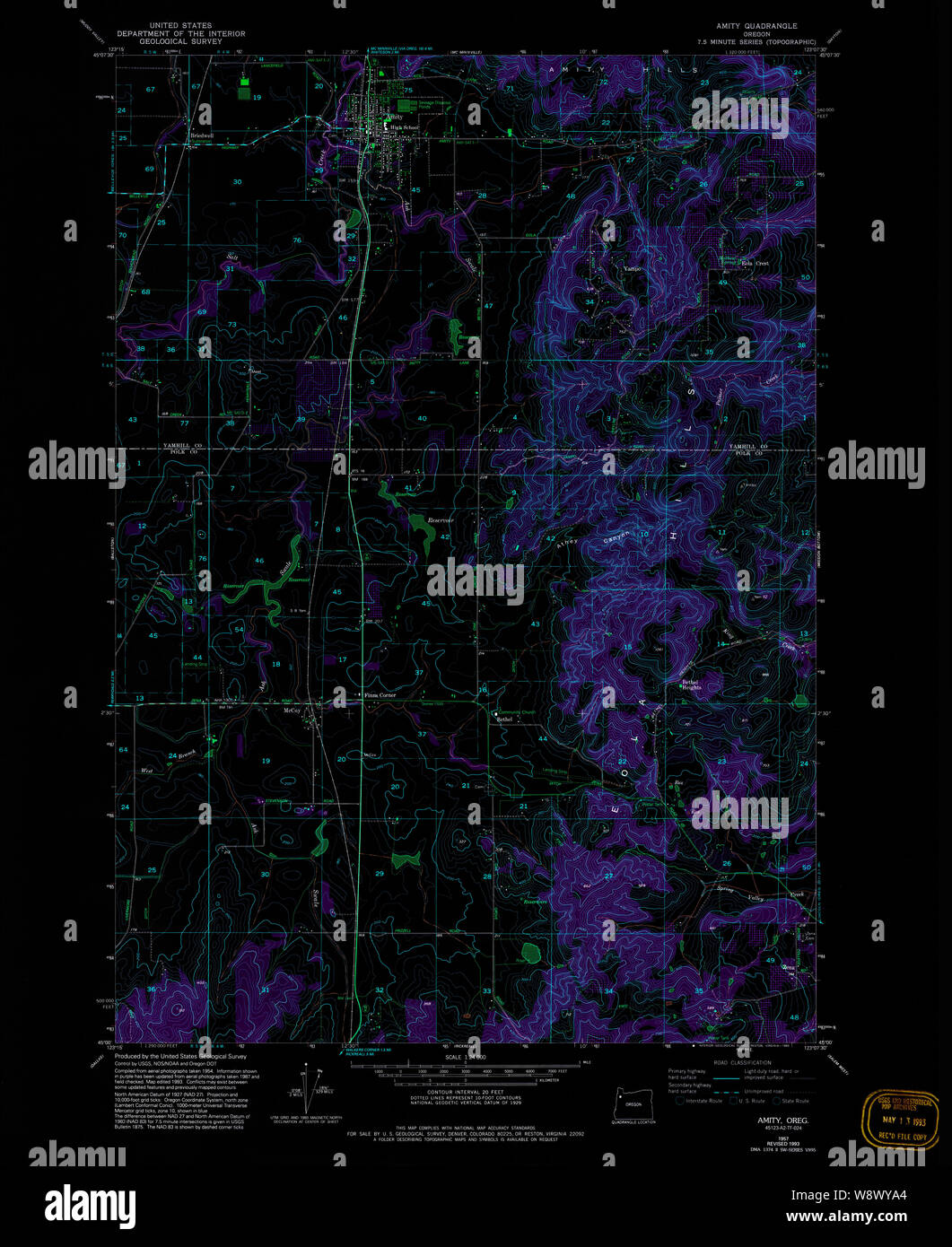 Map of amity oregon hi-res stock photography and images - Alamy