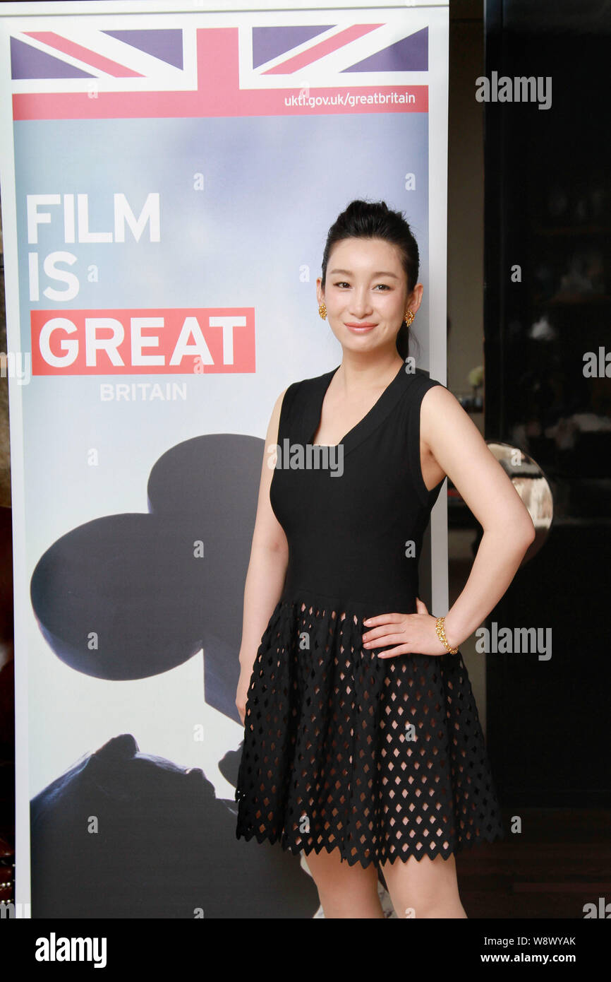 Chinese actress Qin Hailu poses during a press conference for the Great ...
