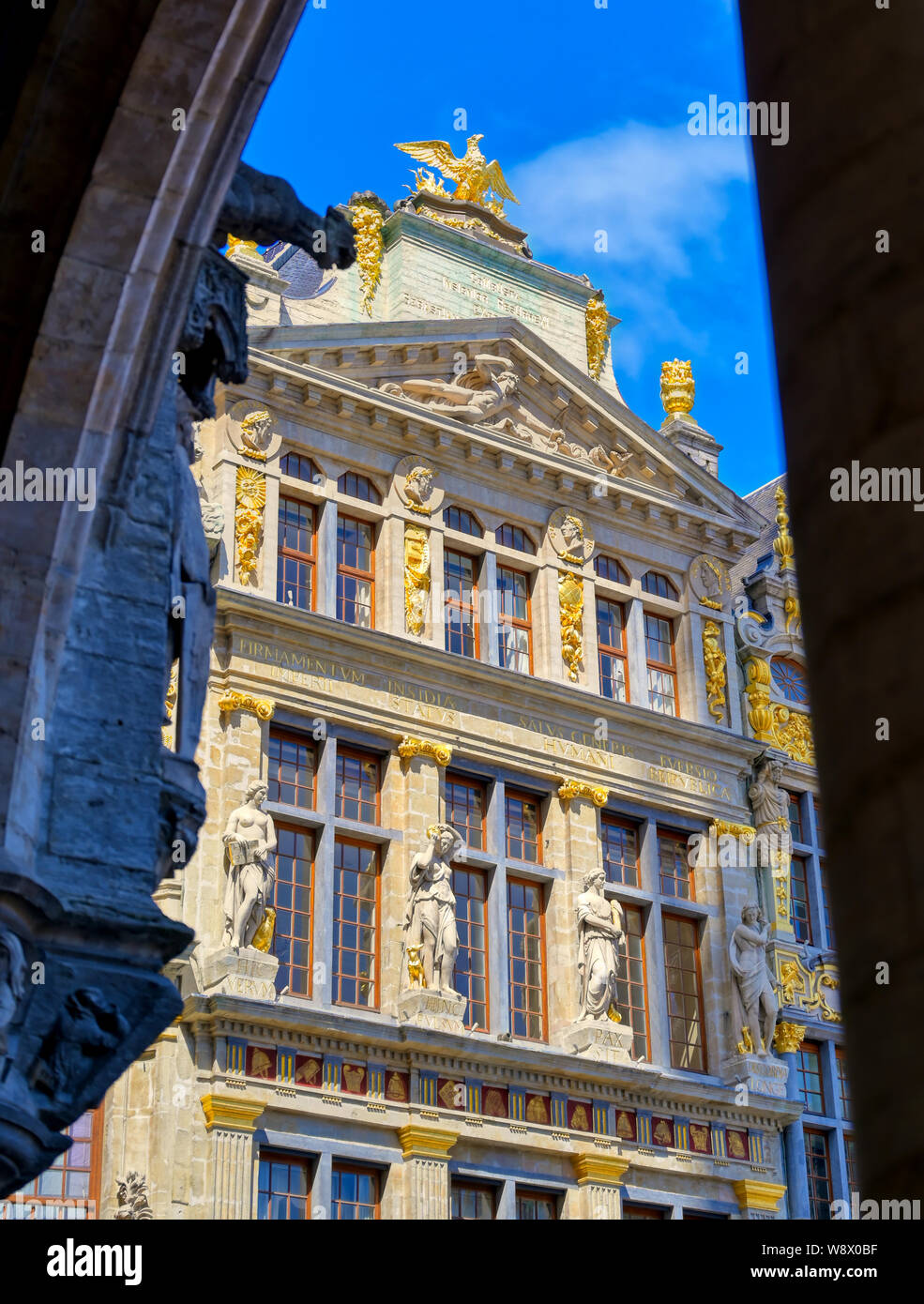Buildings and architecture in the Grand Place, or Grote Markt, the central square of Brussels ...