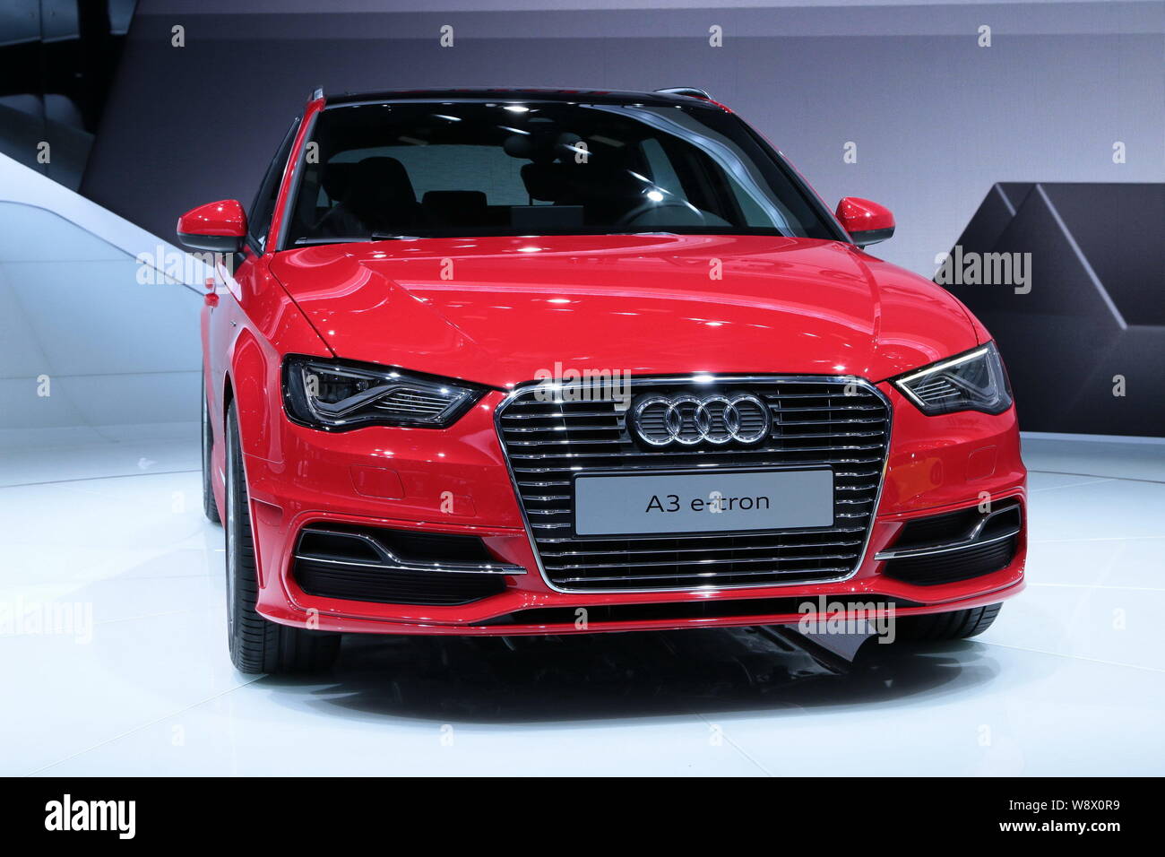 An Audi A3 e-tron car is displayed during the 13th Beijing ...