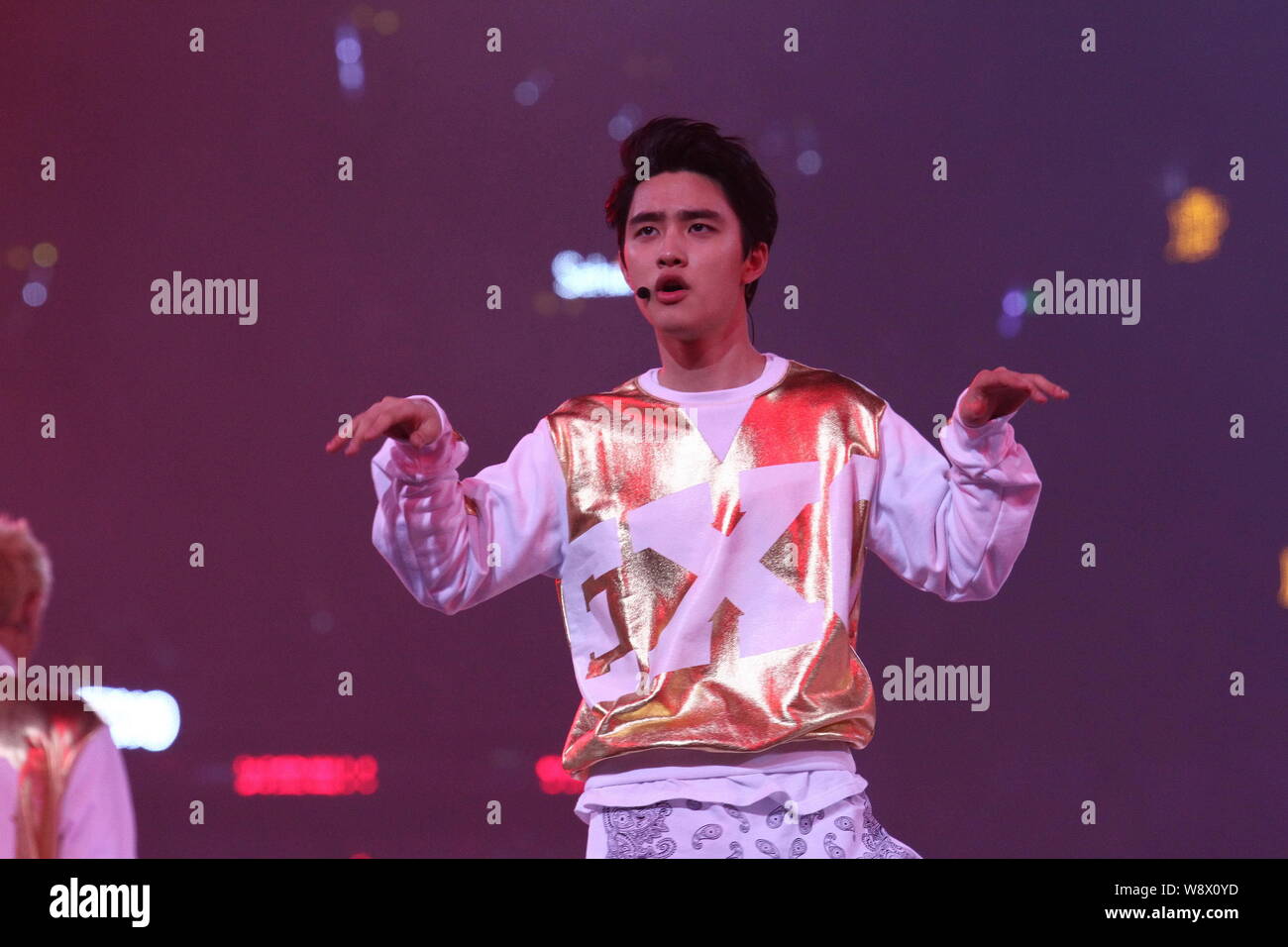 South Korean-Chinese pop group EXO performs during a stars concert to ...