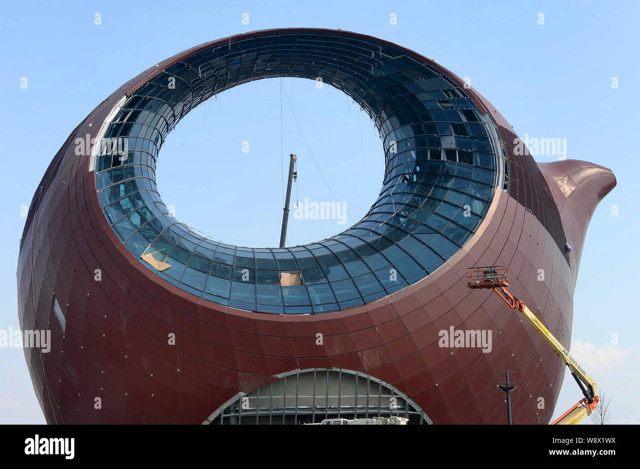 A teapot-shaped building, part of the Wuxi Wanda Cultural Tourism City ...