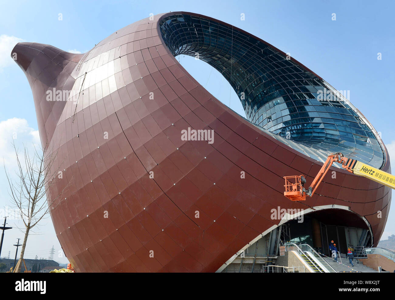 A teapot-shaped building, part of the Wuxi Wanda Cultural Tourism City ...