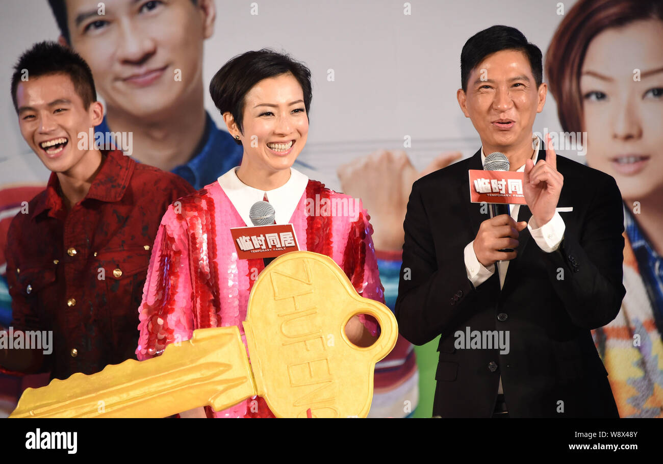 (From left) Chinese actor Oho Ou, Hong Kong actress Sammi Cheng and ...