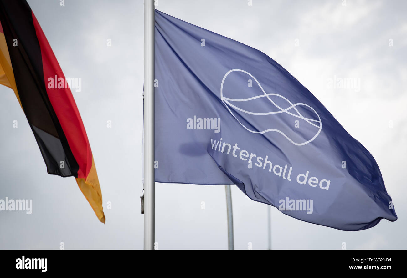 Emlichheim, Germany. 08th Aug, 2019. View of a flag of Wintershall Dea ...