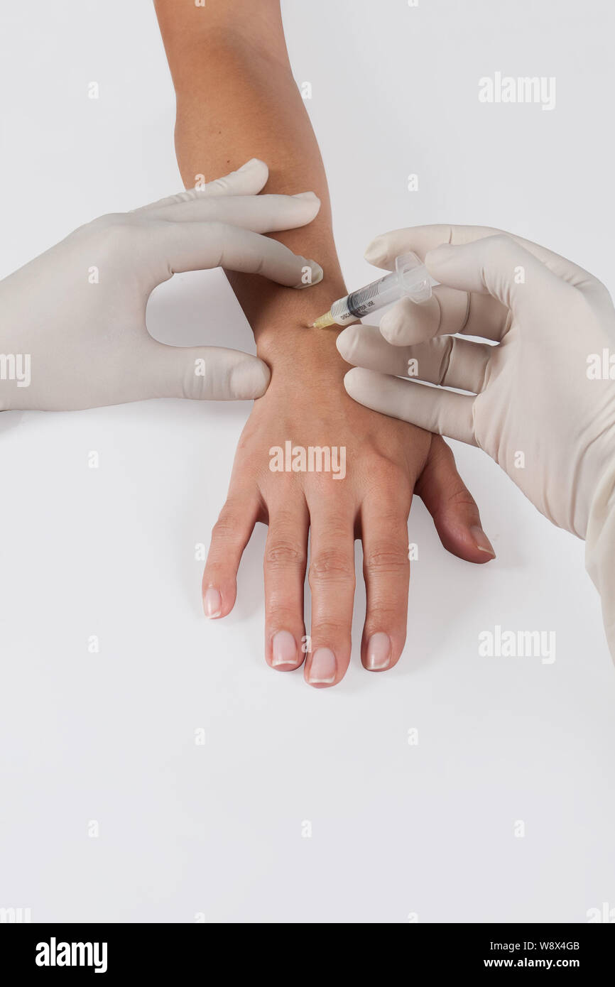 Hand intra articular injection Stock Photo - Alamy