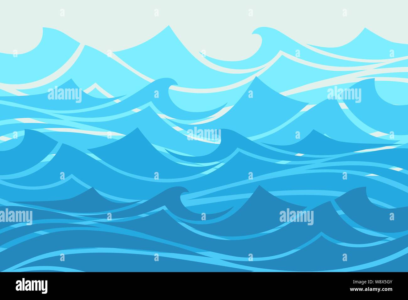 Blue Water waves abstract, ocean banner illustration Stock Vector Image ...