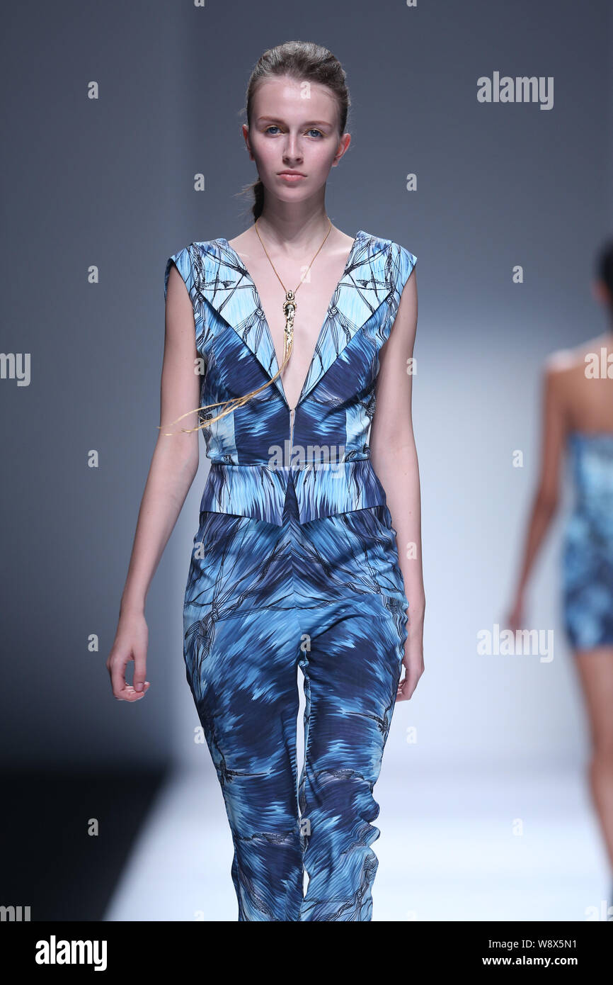 A model displays a new creation at The New Classic fashion show during ...